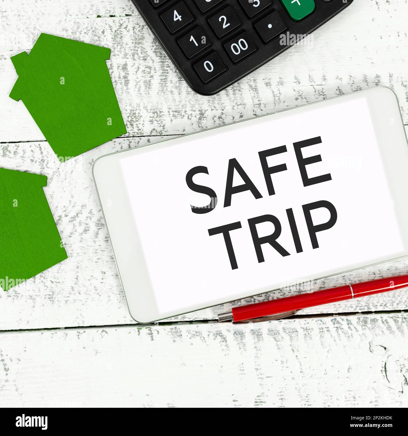 Text caption presenting Safe Trip. Concept meaning wishing someone to ...