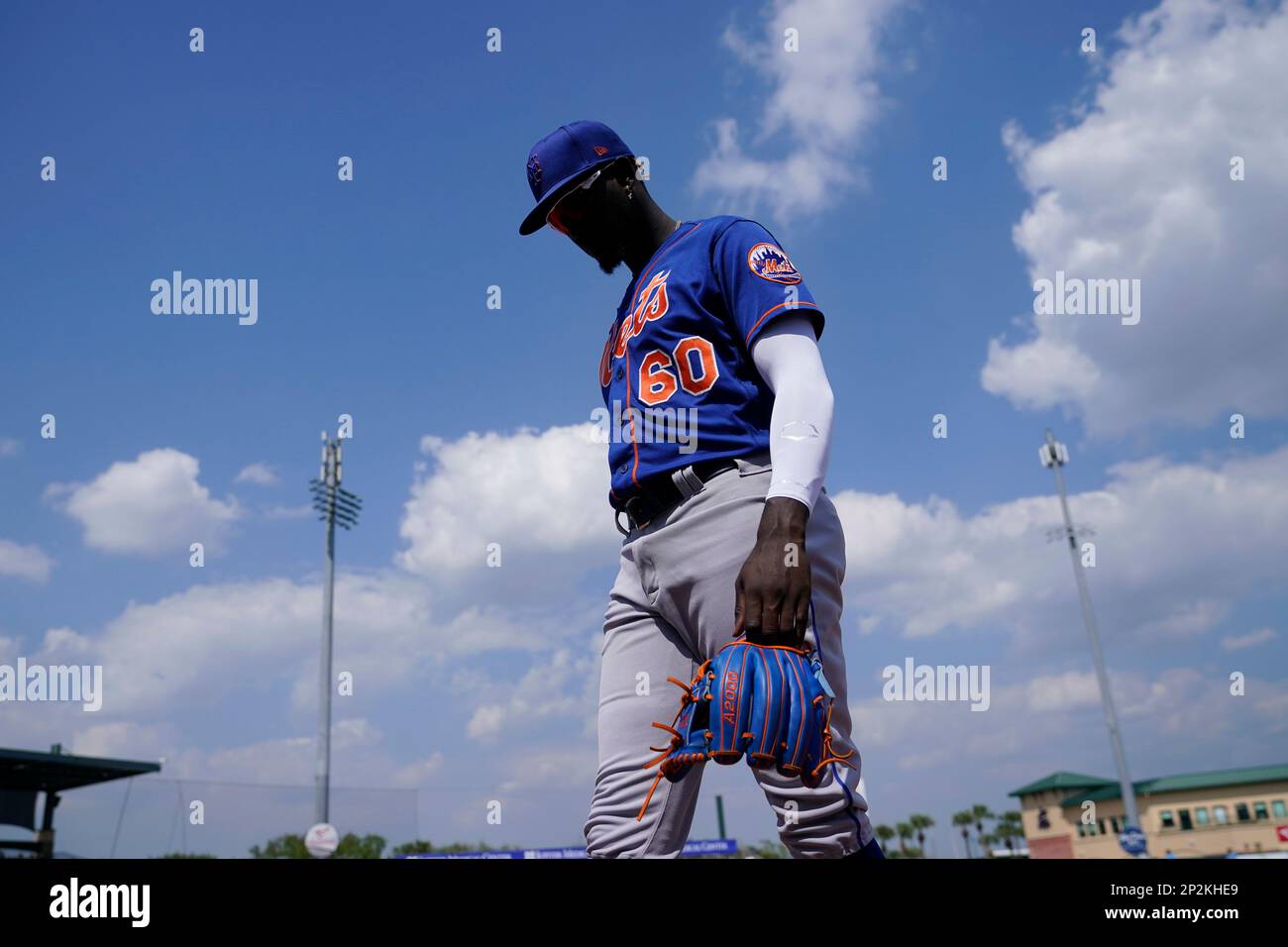 New York Mets' Ronny Mauricio walks to the dugout before a spring ...