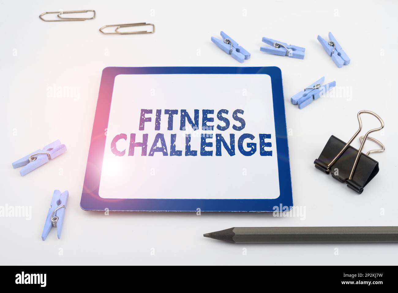 Handwriting text Fitness Challenge. Business overview condition of ...