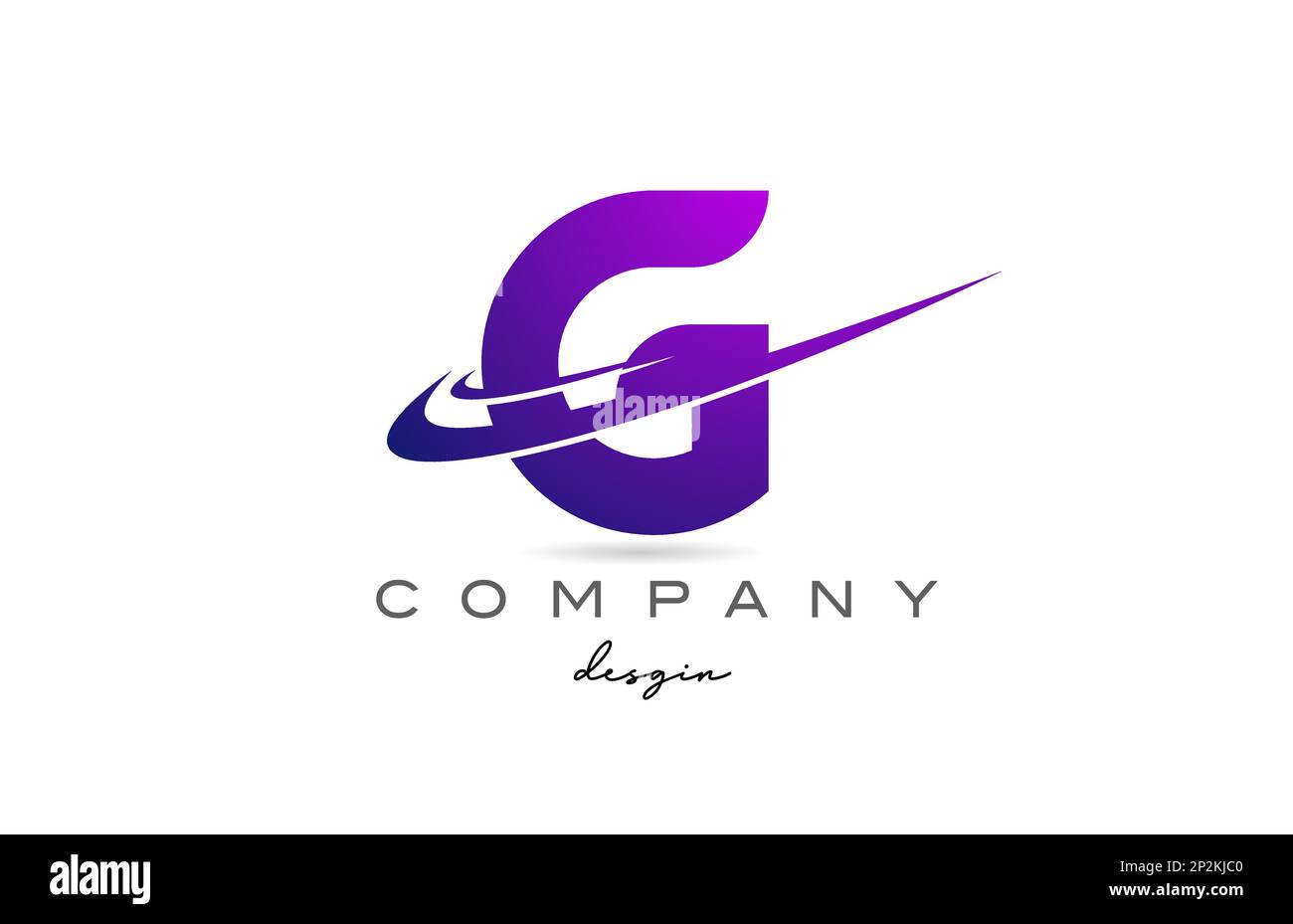 G purple alphabet letter logo with double swoosh. Corporate creative ...