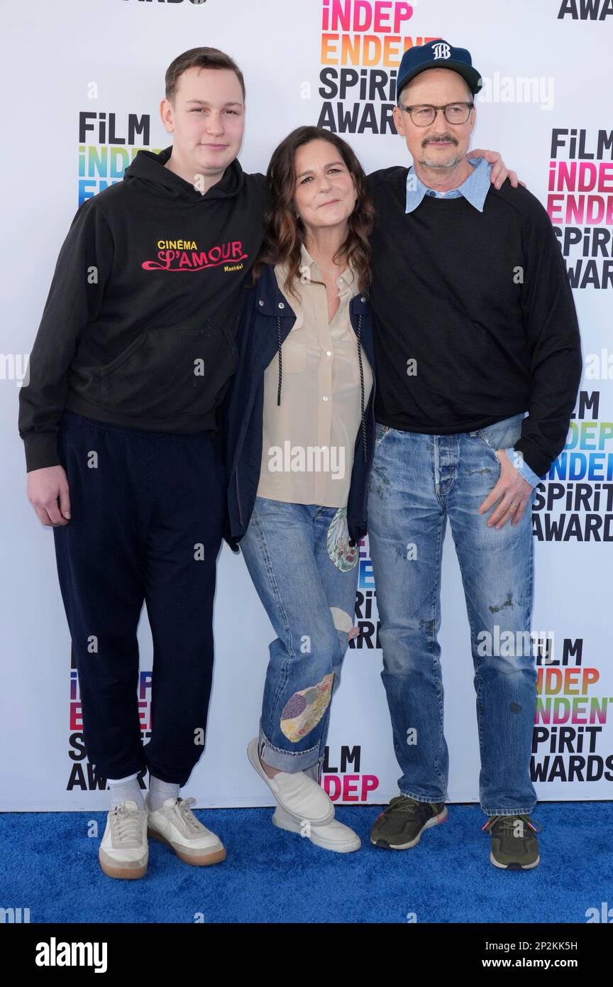 Henry Field, from left, Serena Rathbun, and Todd Field arrives at the ...