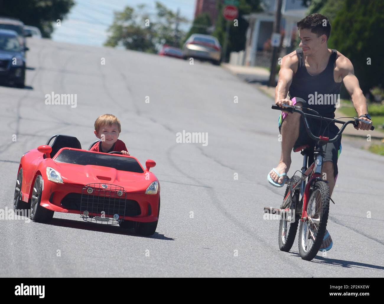 Under the careful watch of his father, Vinny Natale, three-year-old ...