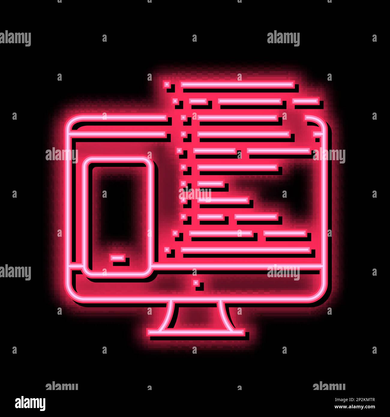 coding phone application on computer neon glow icon illustration Stock Vector Image & Art - Alamy