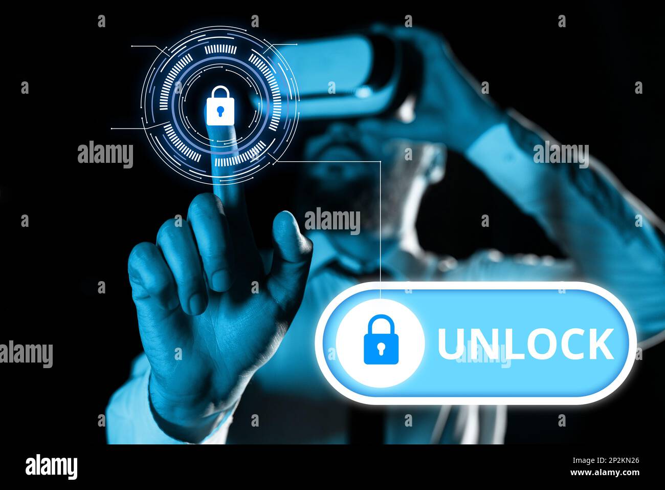 Hand writing sign Unlock. Business showcase use password or other ...