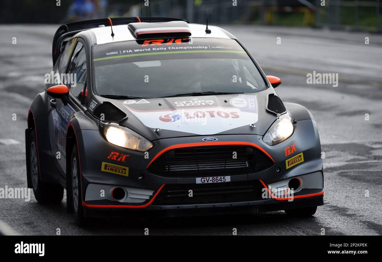 Polish Ford Fiesta RS WRC driver Robert Kubica and co-pilot Maciek ...