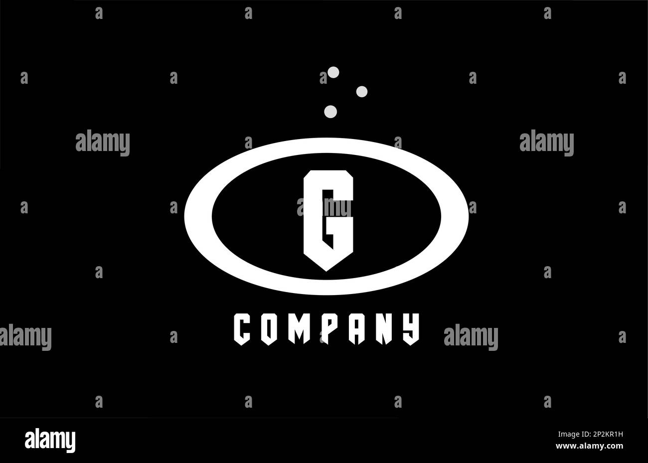G black and white ellipse alphabet bold letter logo with dots. Creative ...