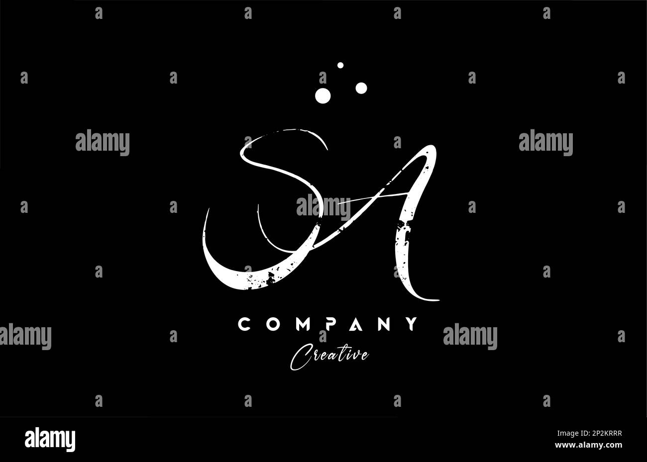 vintage SA alphabet letter logo icon combination design with dots ...