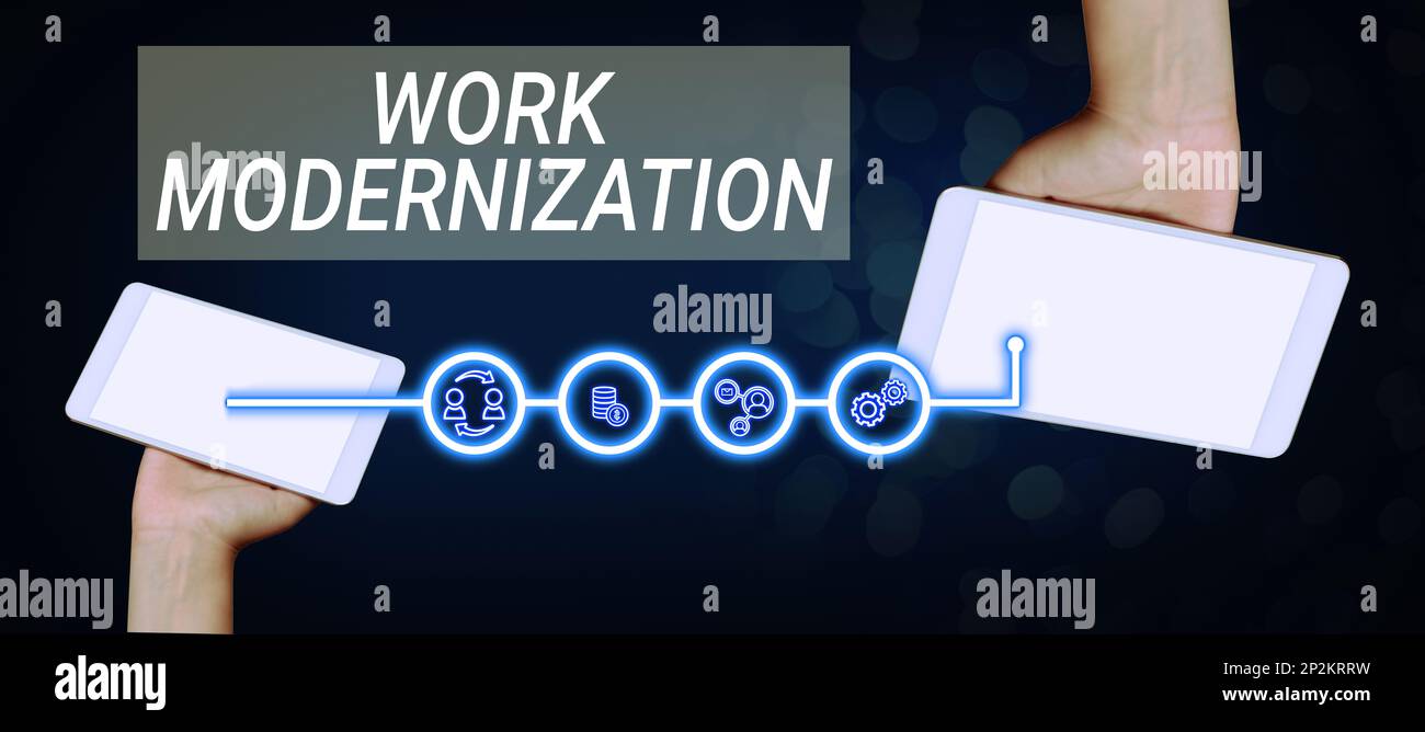 Inspiration showing sign Work Modernization. Internet Concept changing ... Inspiration showing sign Work Modernization. Internet Concept changing ...