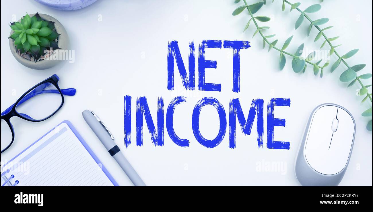 Handwriting text Net Income. Business showcase the gross income ...