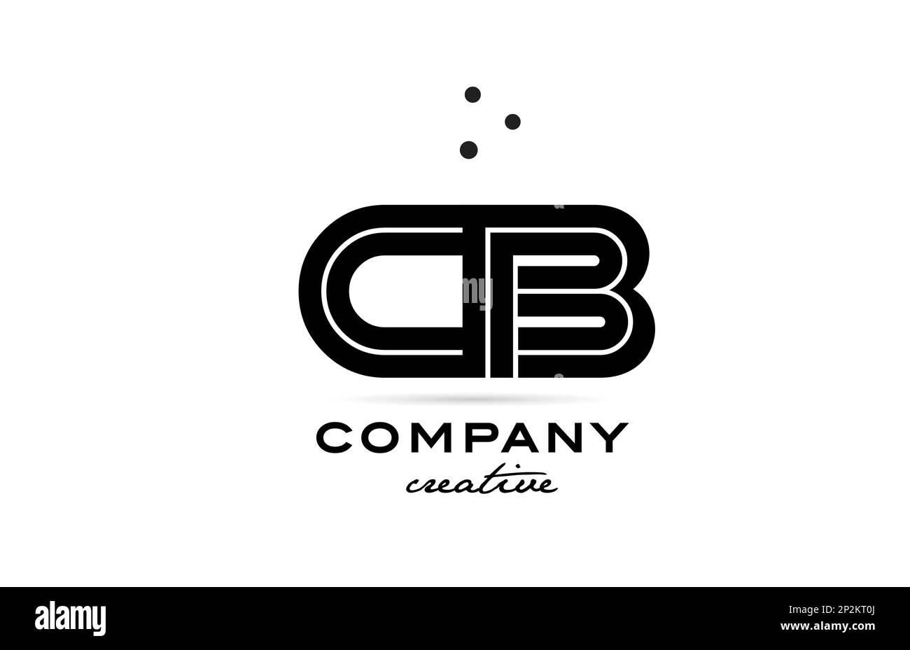 CB black and white combination alphabet bold letter logo with dots ...