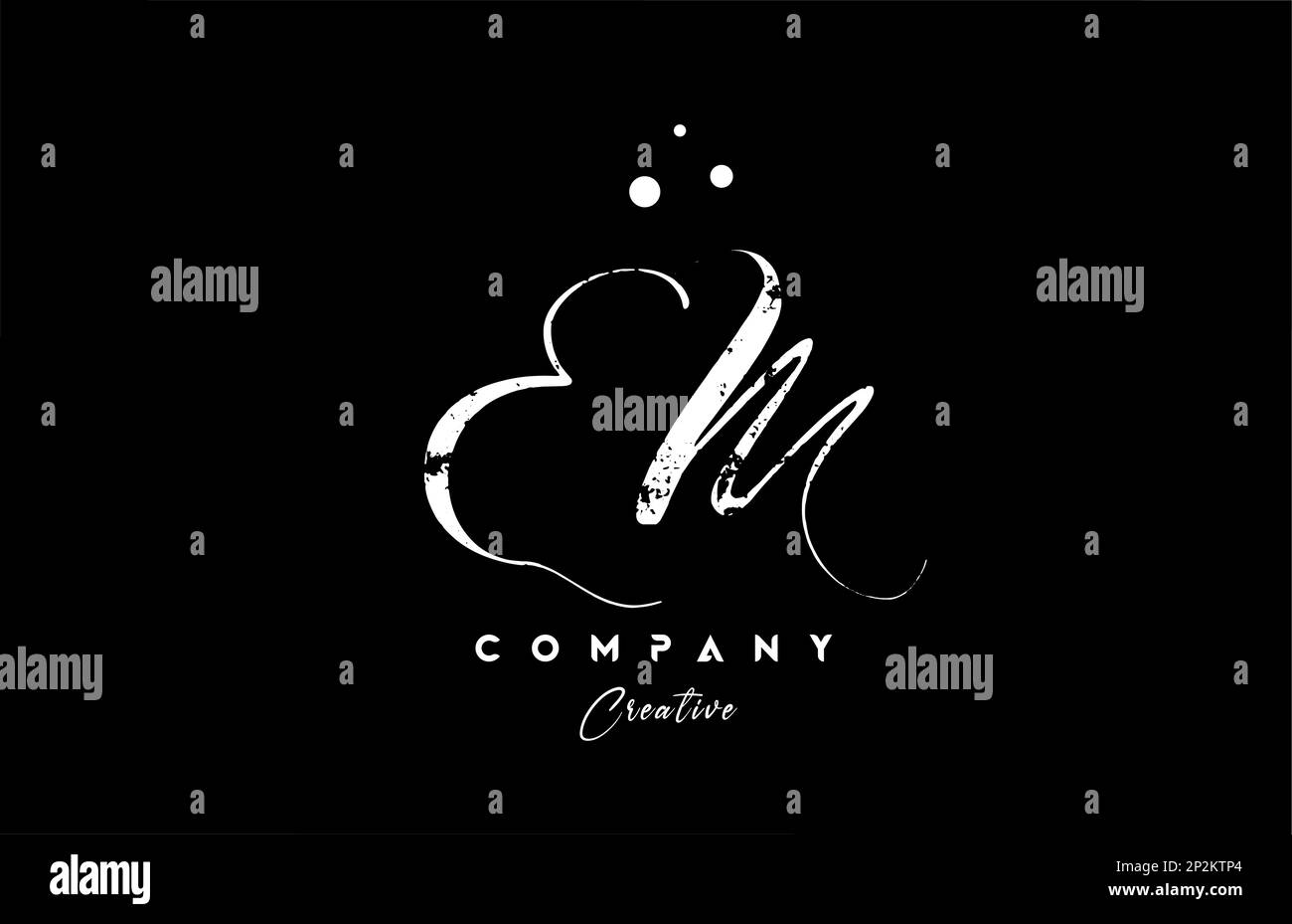 vintage EM alphabet letter logo icon combination design with dots ...
