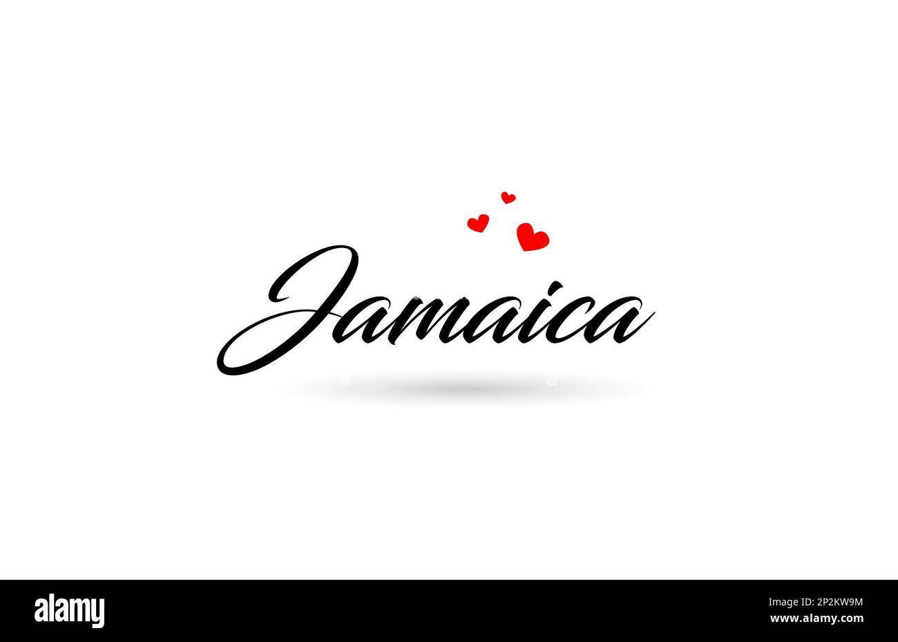 Jamaica name country word with three red love heart. Creative ...