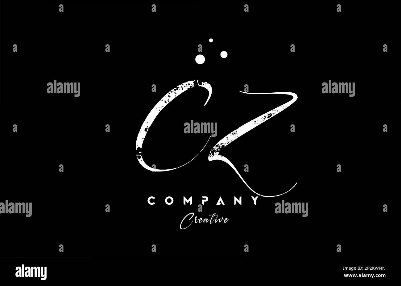 vintage CZ alphabet letter logo icon combination design with dots ...