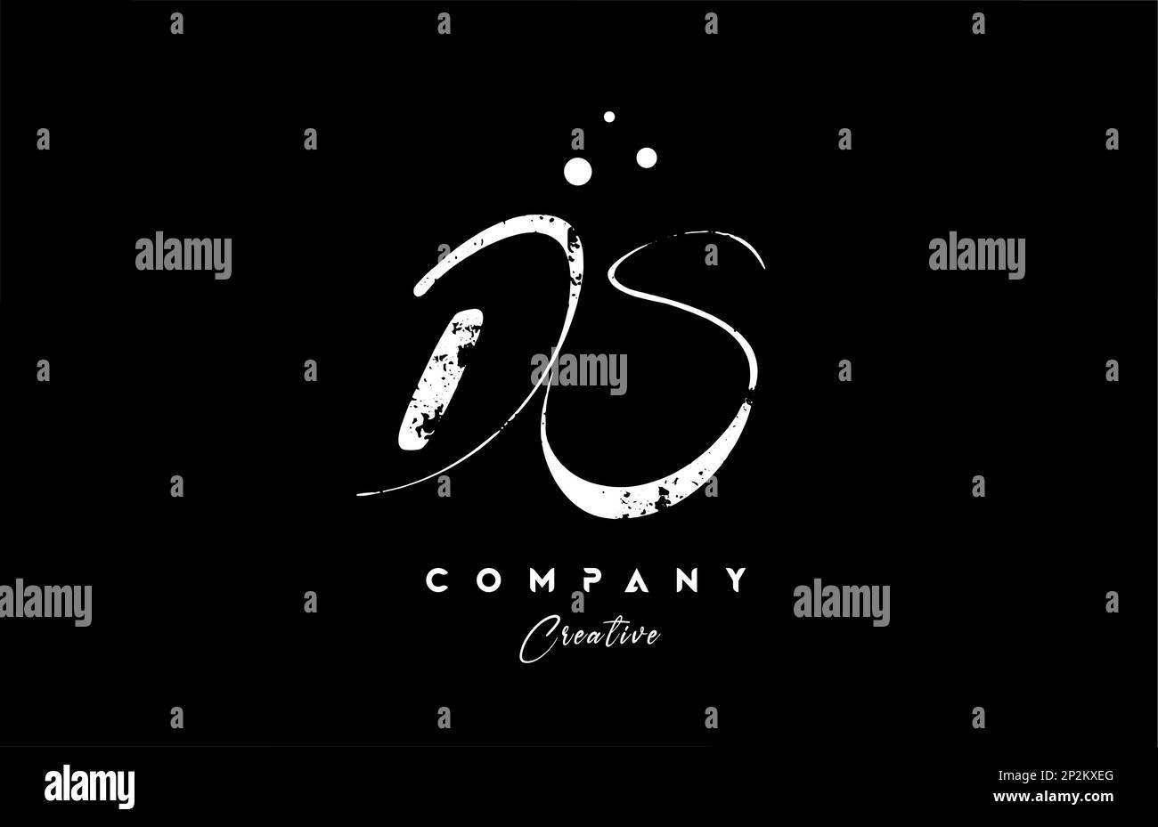 vintage DS alphabet letter logo icon combination design with dots ...