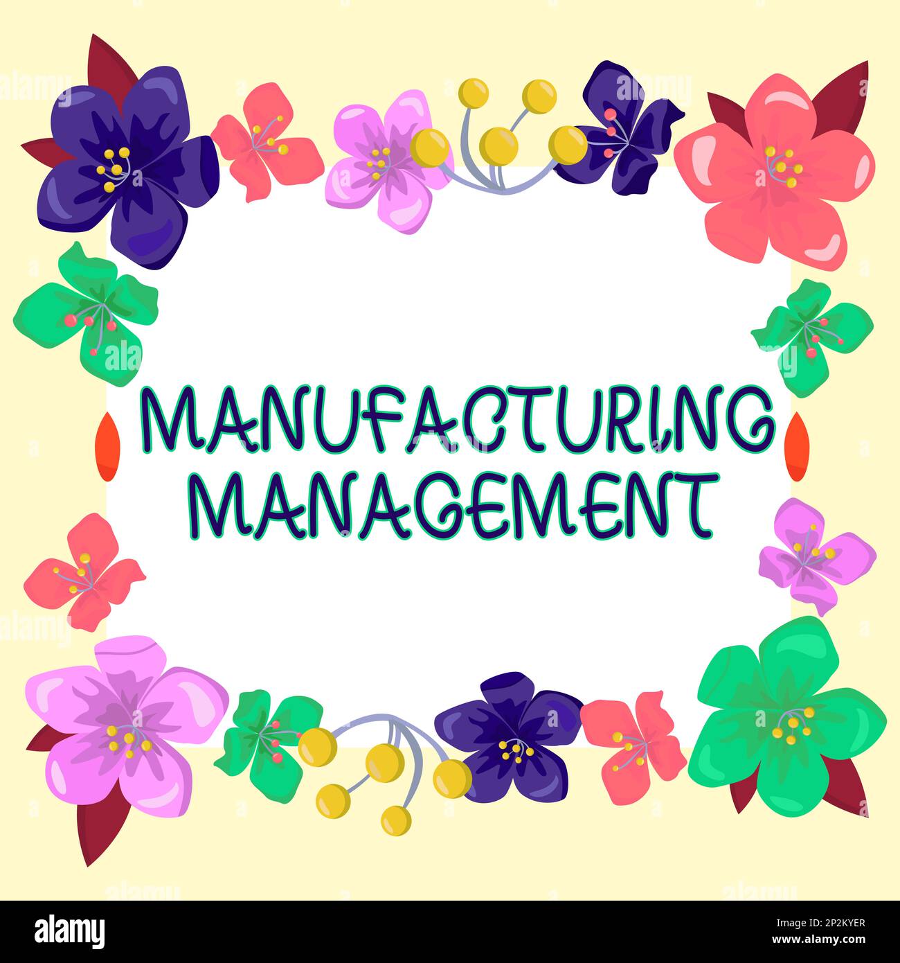 Handwriting text Manufacturing Management. Internet Concept methods ...