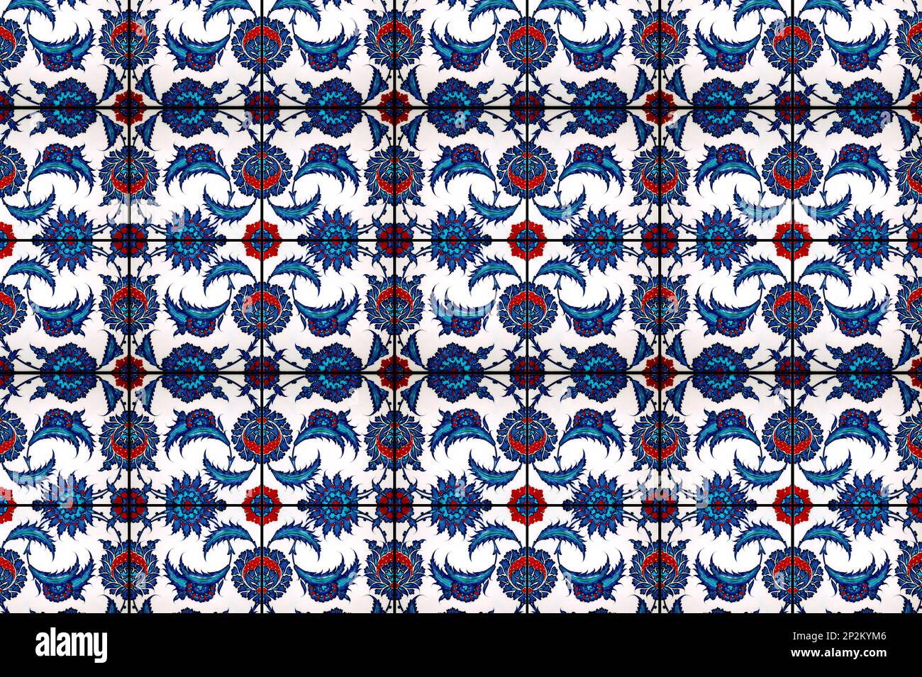 ottoman iznik tiles design, abstract geometric pattern, vector ...