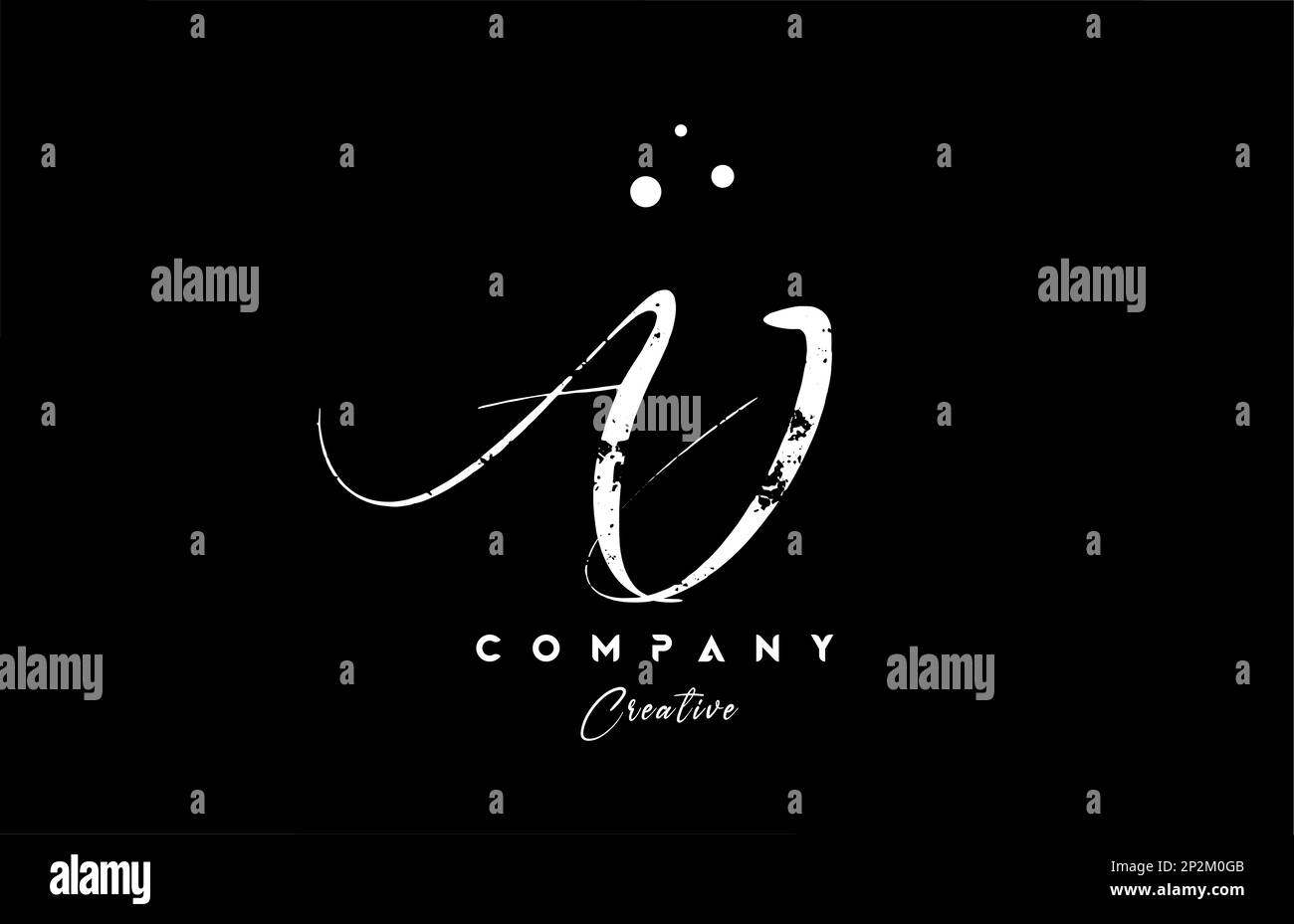 vintage AJ alphabet letter logo icon combination design with dots ...