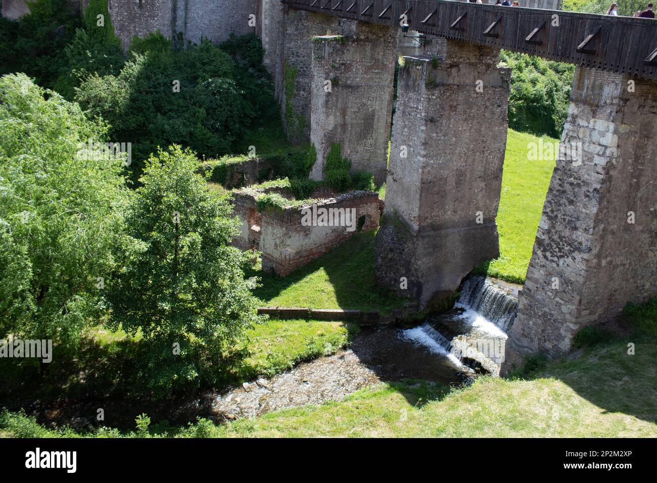Entrance bridge to Corvin Castle in Hunedoara, Romania Stock Photo - Alamy