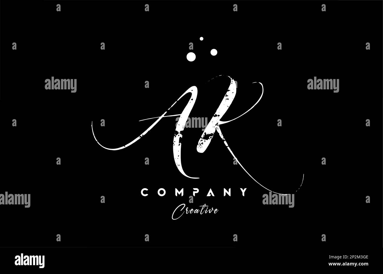 vintage AK alphabet letter logo icon combination design with dots ...