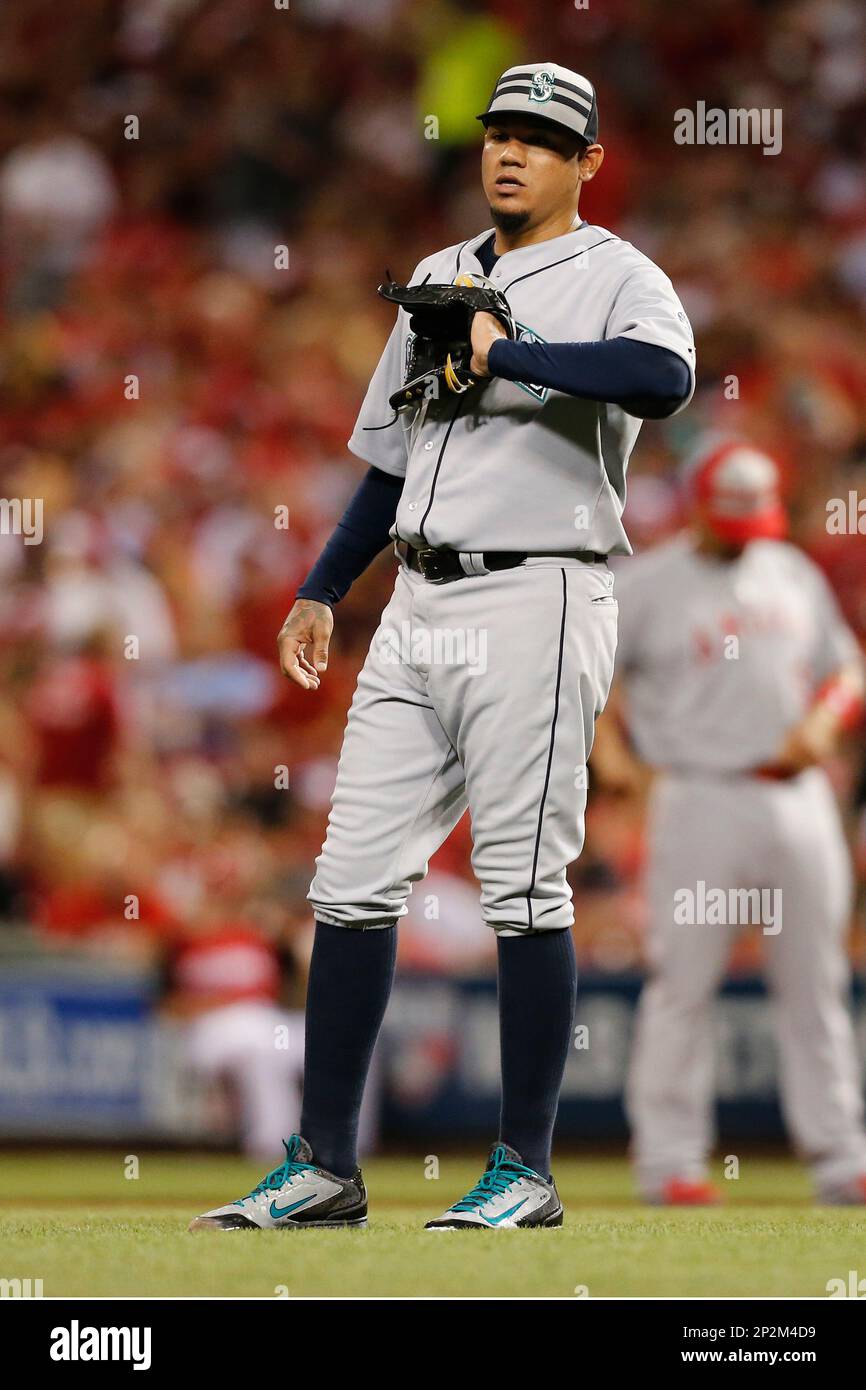 American League Mariners Felix Hernandez (34) on the mound during an ...