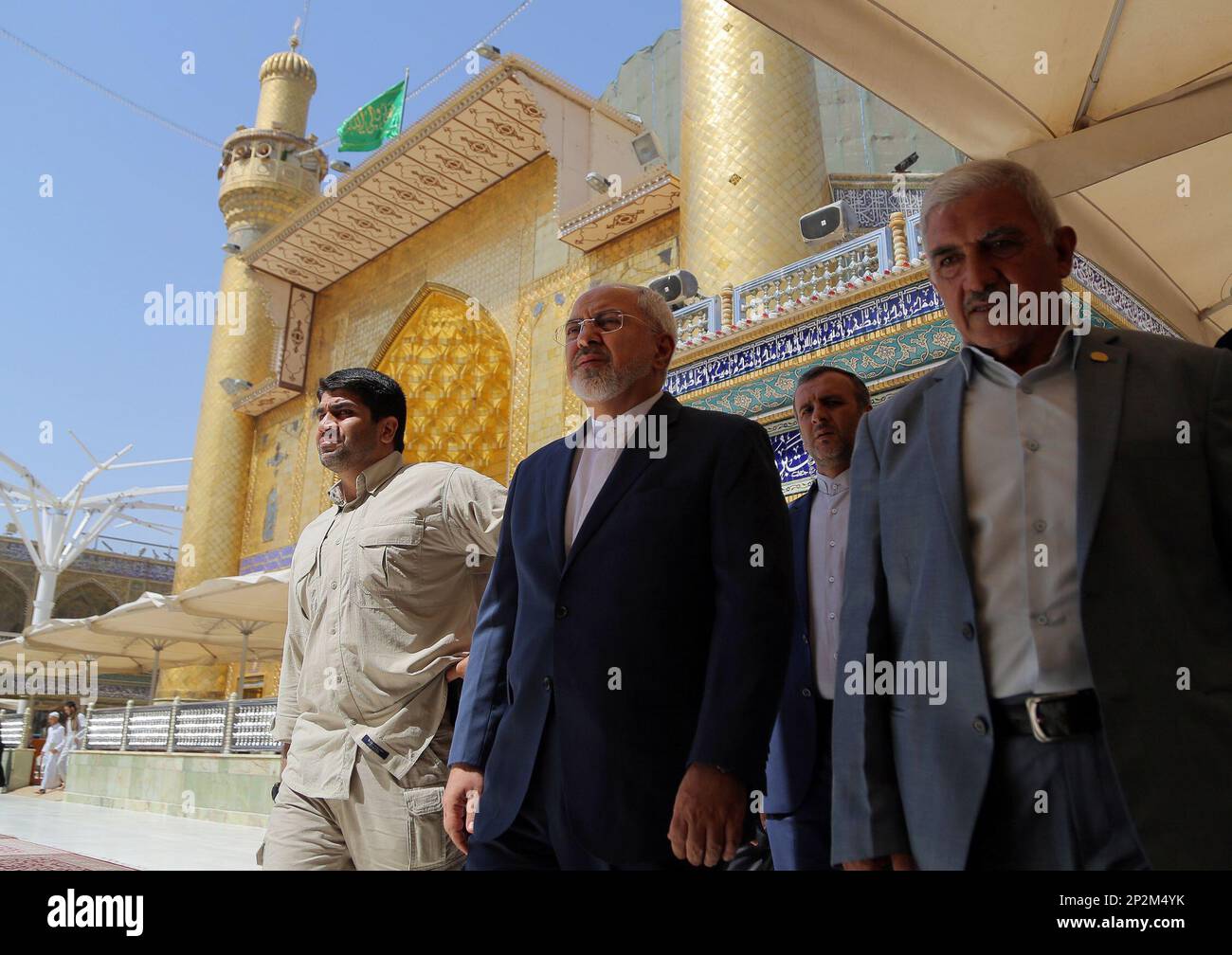 Iranian Foreign Minister Mohammad Javad Zarif, second from left, visits ...