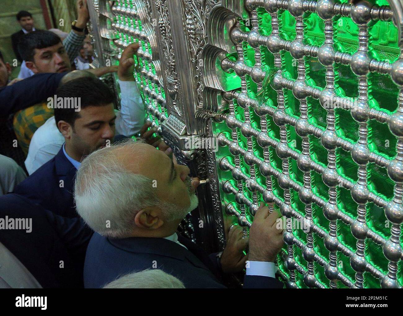 Iranian Foreign Minister Mohammad Javad Zarif, center, visits the ...