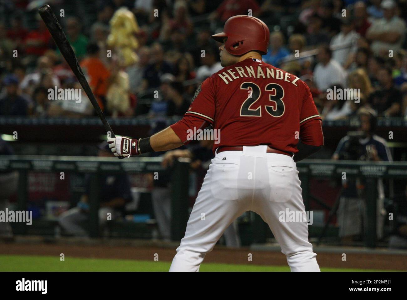 26 JUL 2015: Arizona Diamondbacks catcher Oscar Hernandez (23) bats ...