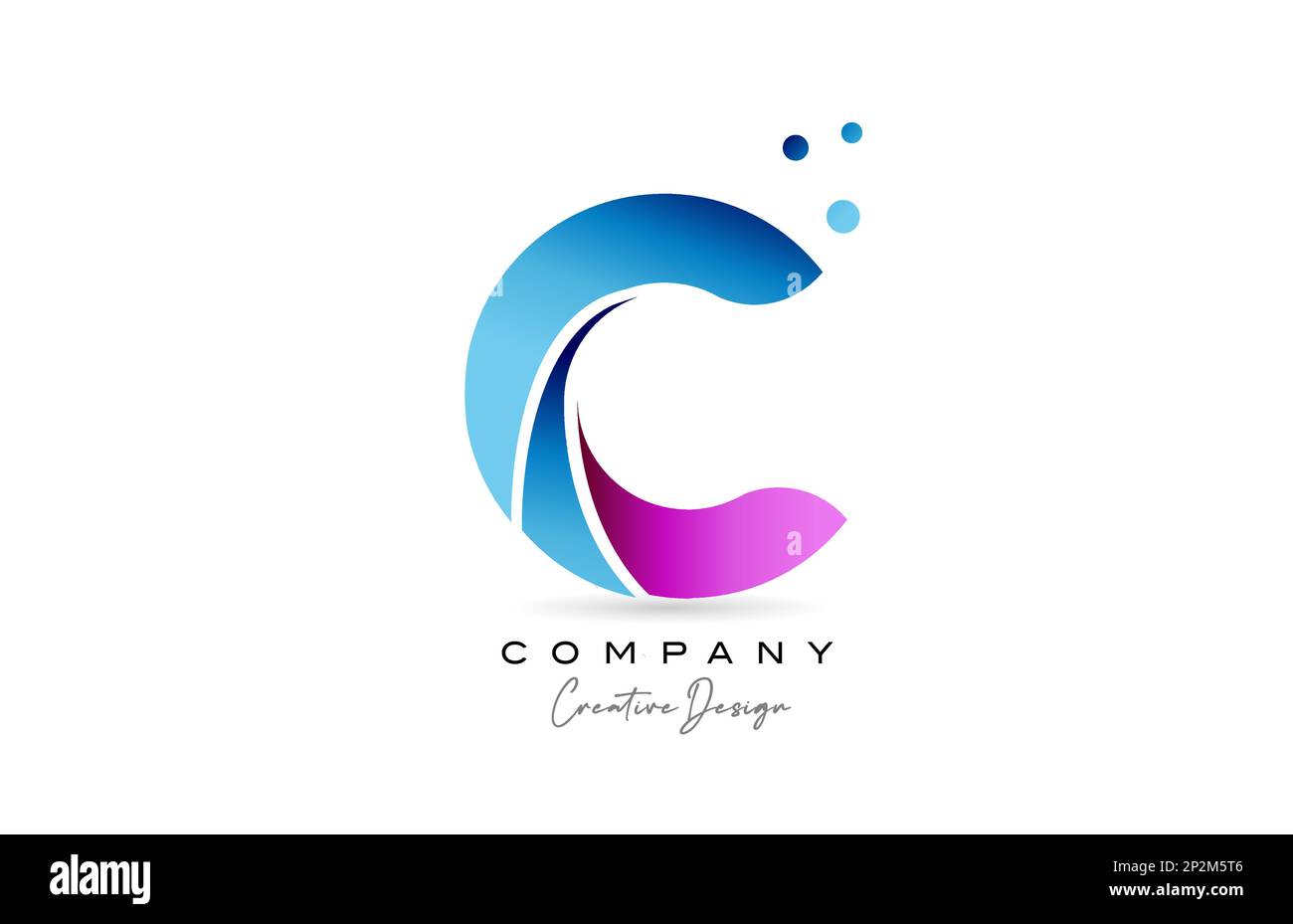 pink blue C alphabet letter logo icon design with gradient. Creative ...