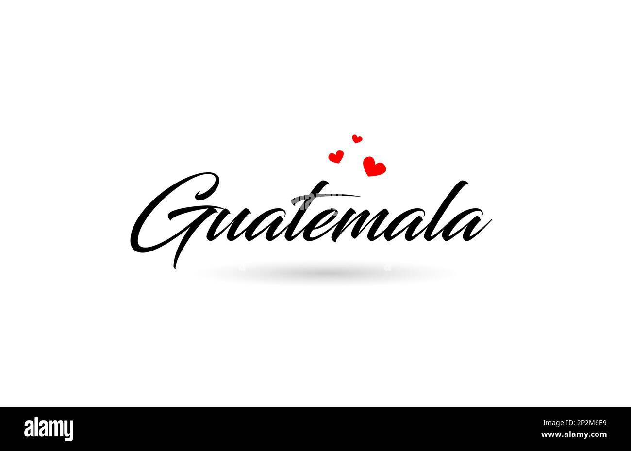 Guatemala name country word with three red love heart. Creative ...