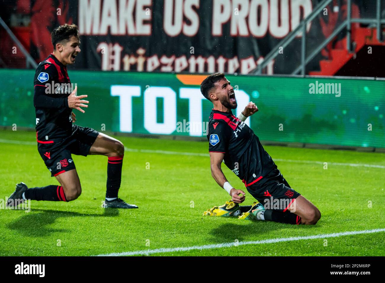 ENSCHEDE - Rami Kaib of SC Heerenveen celebrates the equalizer 3-3 ...