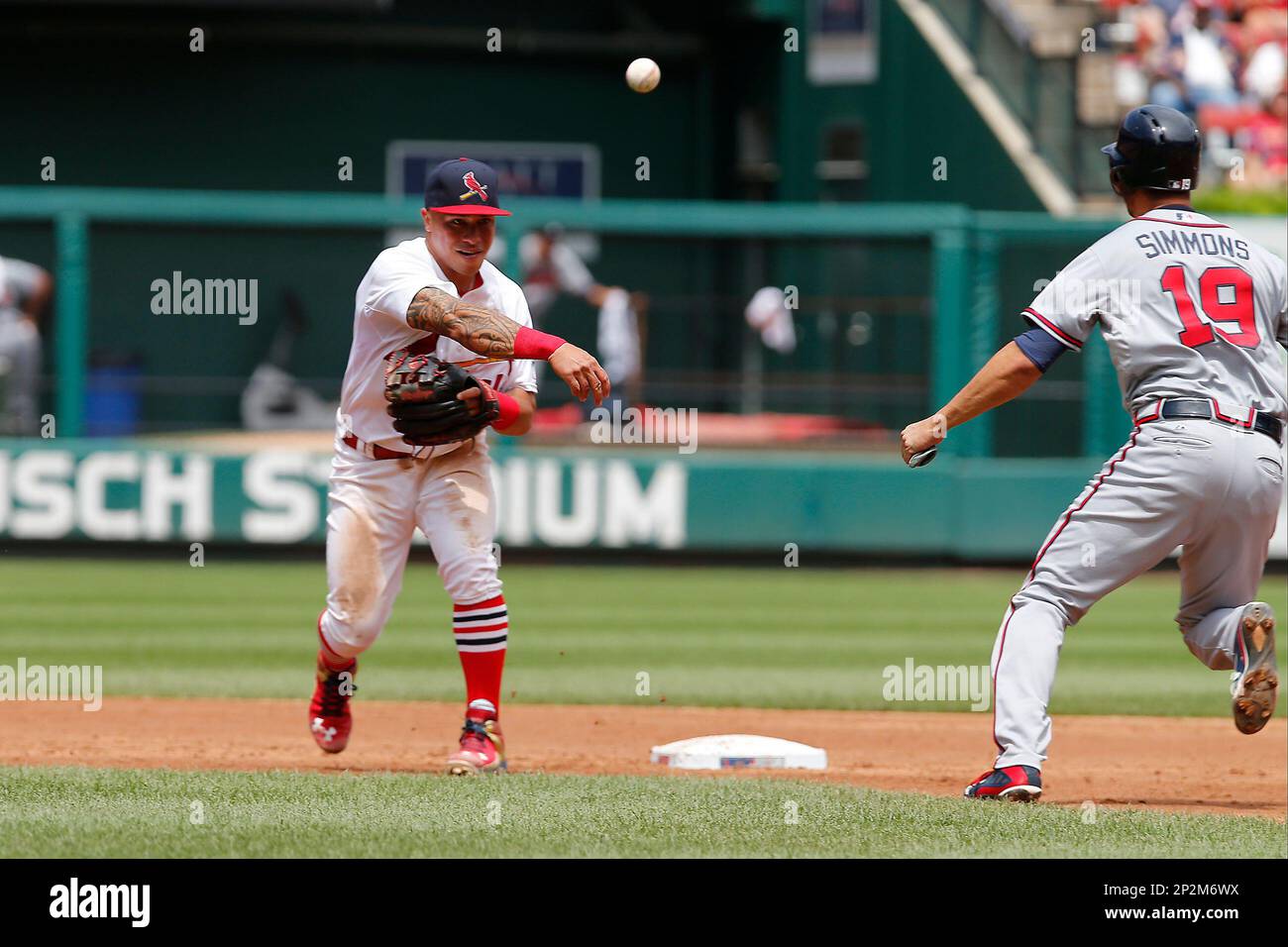 26 JULY 2015: St. Louis Cardinals second baseman Kolten Wong (16) turns ...