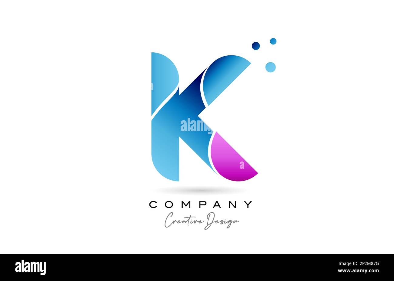pink blue K alphabet letter logo icon design with gradient. Creative ...