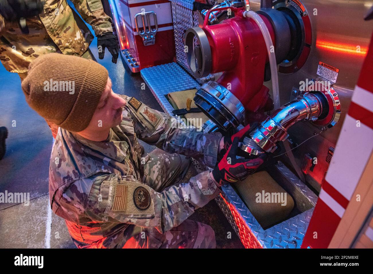 U.S. Air Force Adam Ziehr, a fire protection specialist, assigned to ...