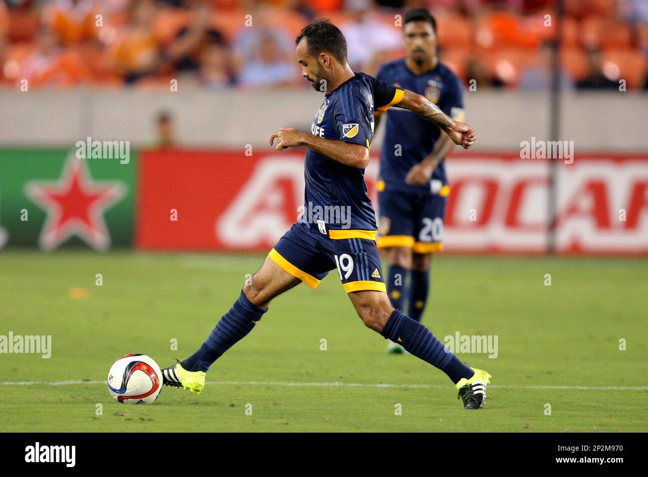 JUL 25 2015: Los Angeles Galaxy midfielder Juninho #19 controls the ...