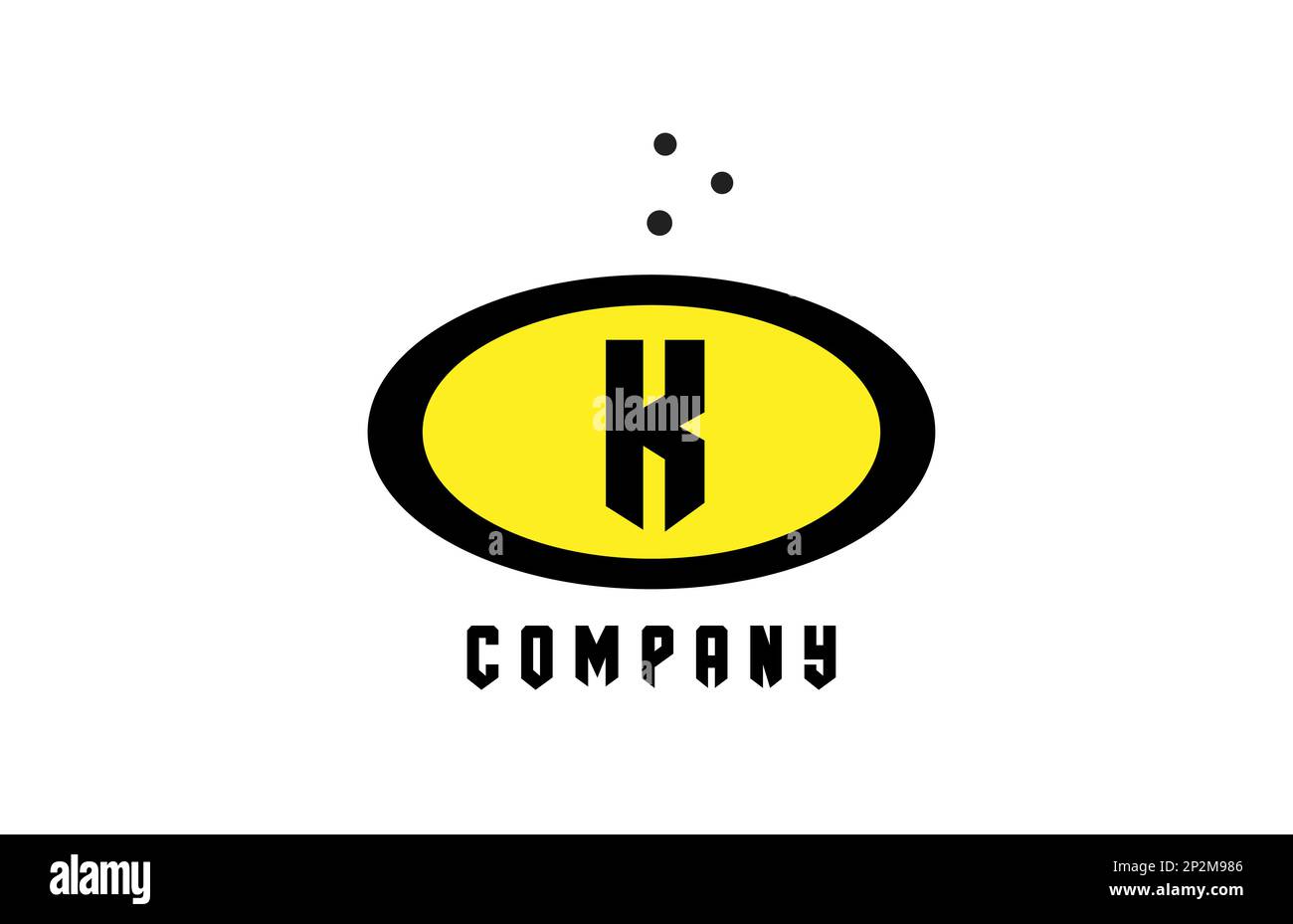 ellipse K alphabet bold letter logo with dots. Creative template design ...