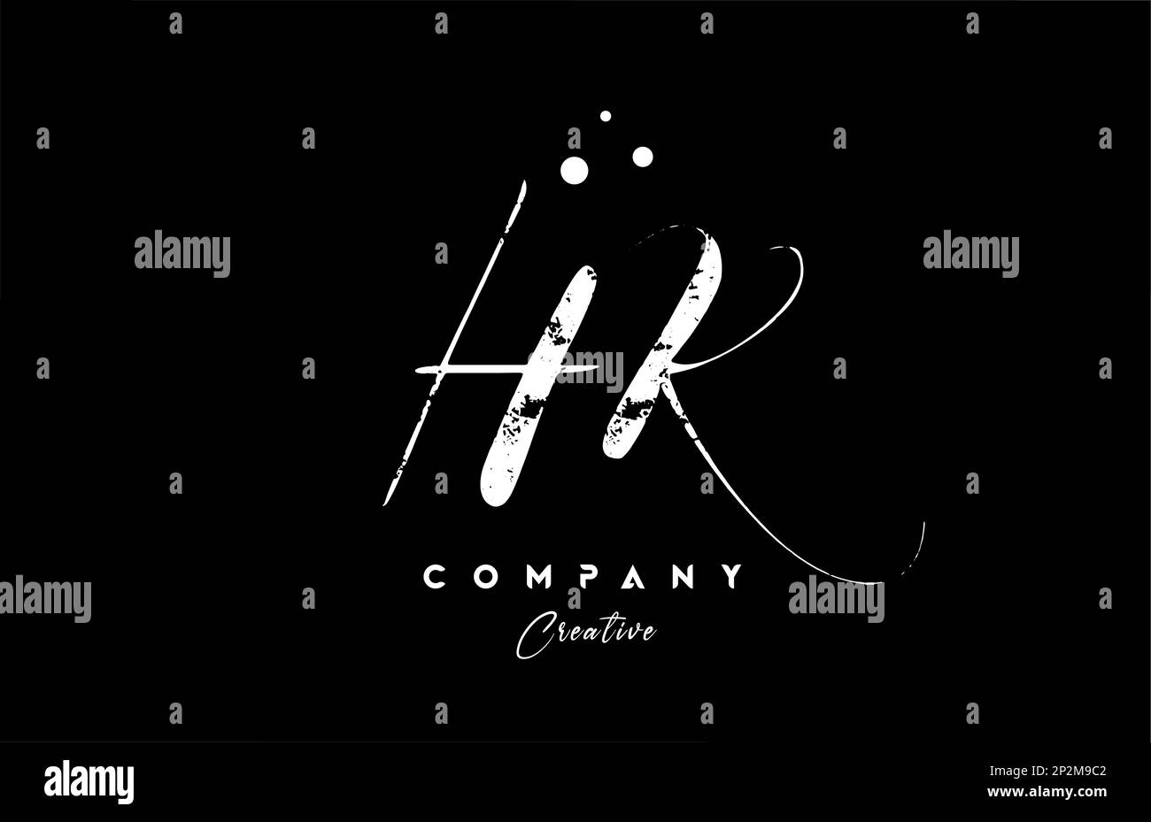 vintage HK alphabet letter logo icon combination design with dots ...