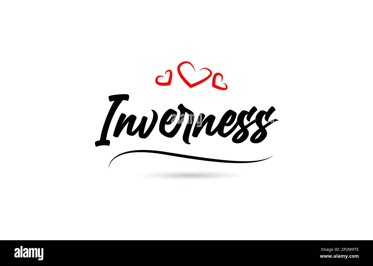 Inverness european city typography text word with love style. Hand ...
