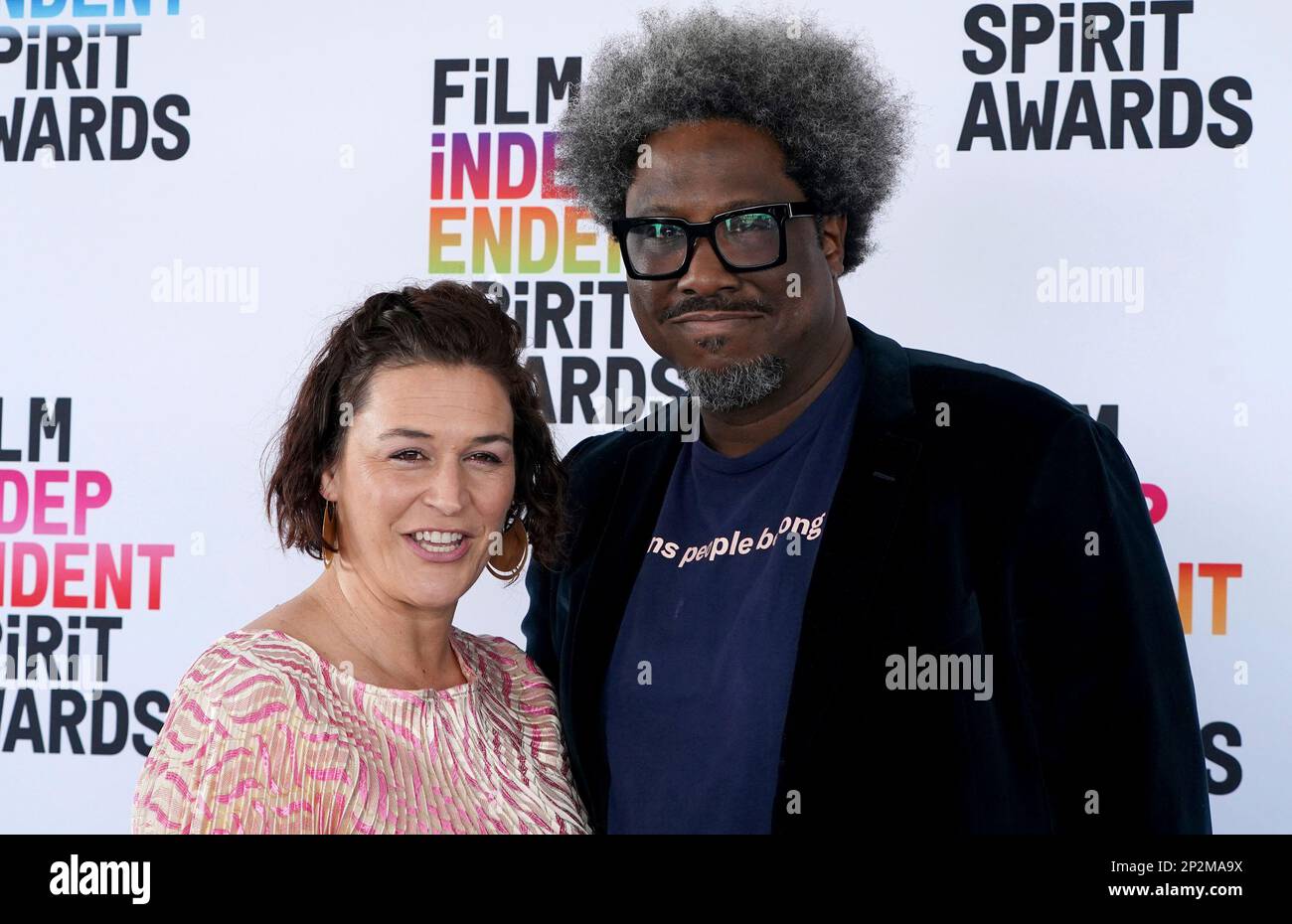 Melissa Bell, left, and W. Kamau Bell arrives at the Film Independent ...