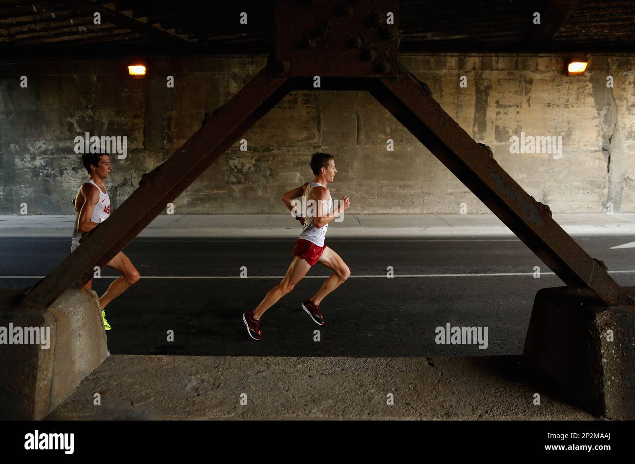 USA's Craig Leon leads Tim Young also of the United States during the ...