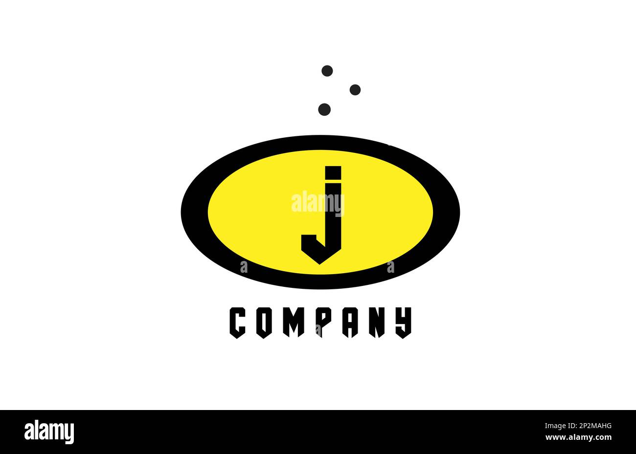 ellipse J alphabet bold letter logo with dots. Creative template design ...