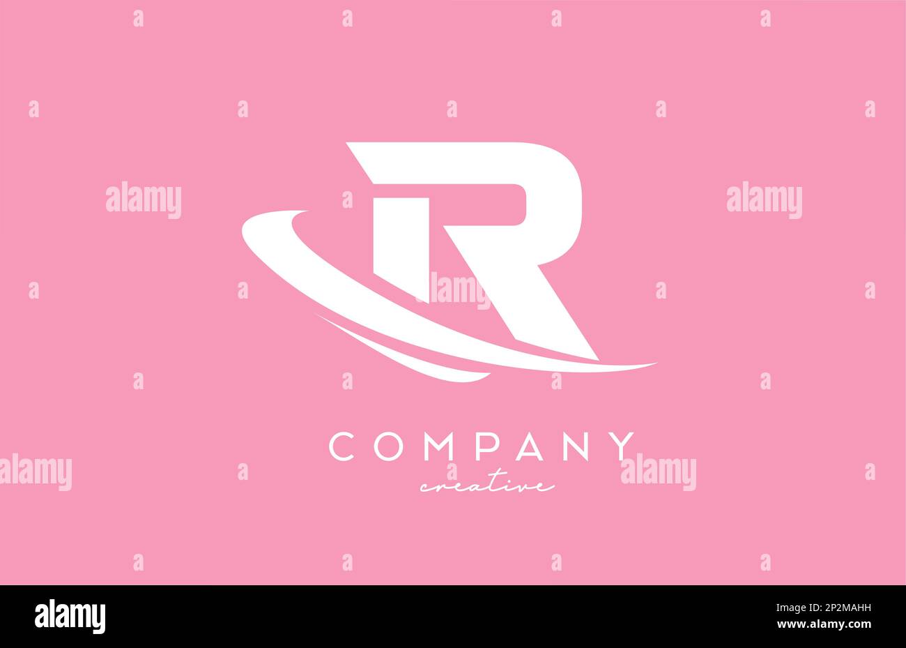 pink white R alphabet letter logo icon with swoosh. Creative template ...