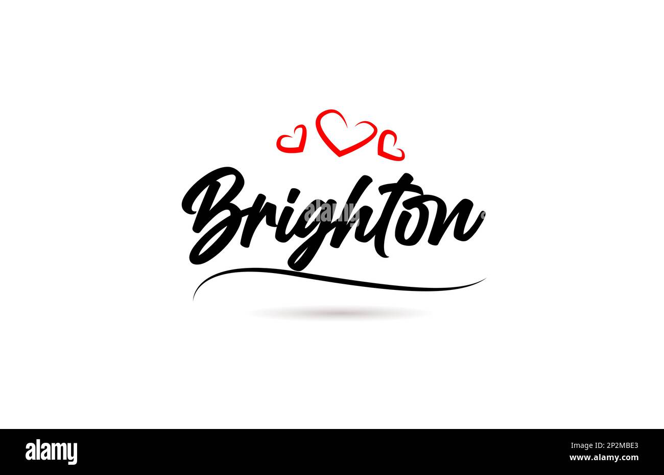 Brighton european city typography text word with love style. Hand ...