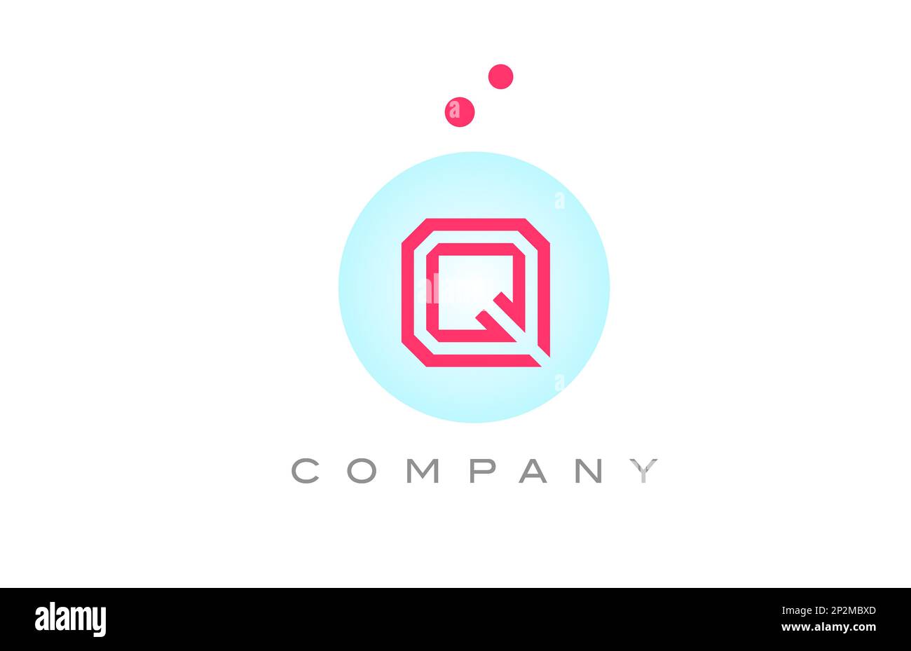 blue pink Q alphabet letter logo icon design with dots. Creative ...