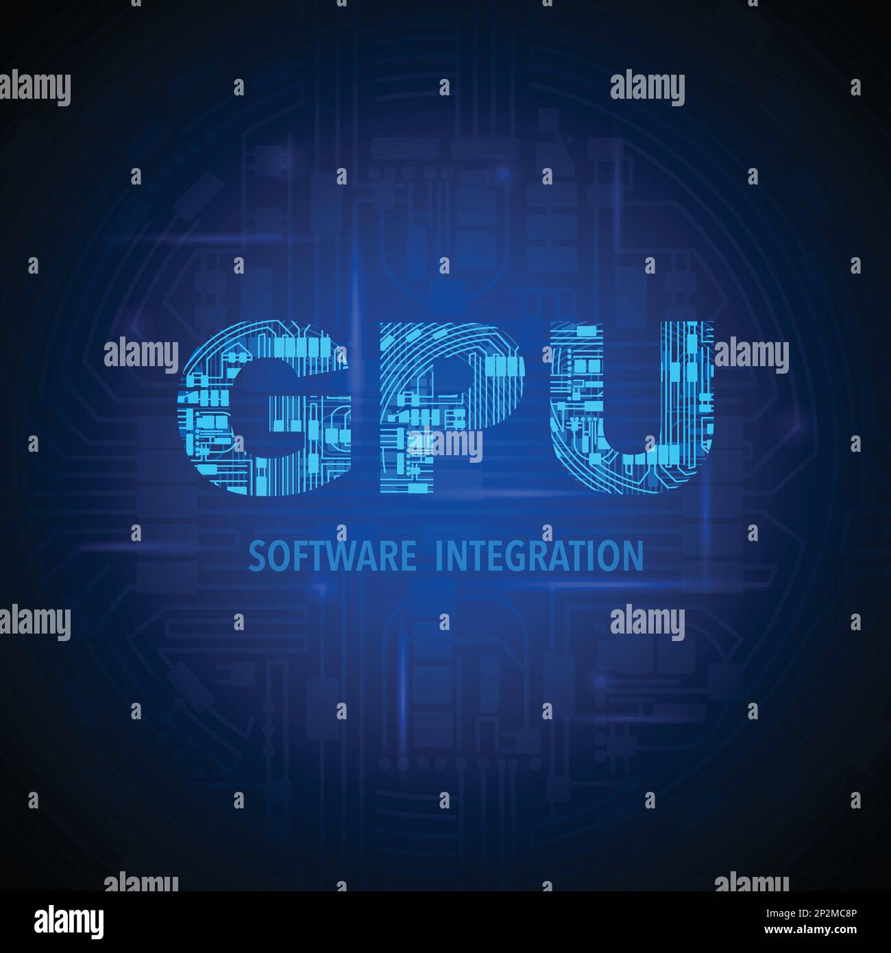 Electric circuit GPU blue background Stock Vector Image & Art - Alamy