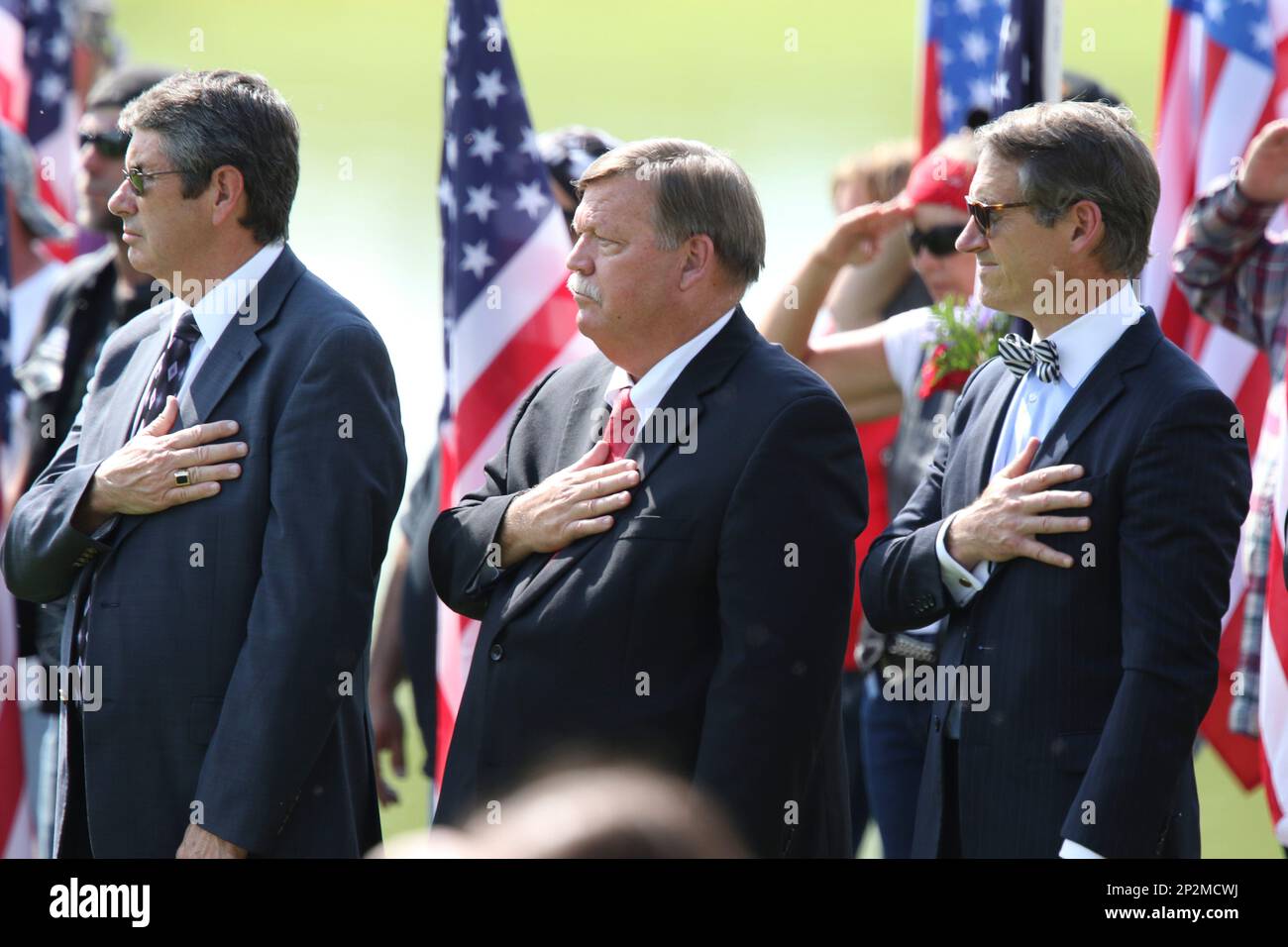 Hamilton County Mayor Jim Coppinger, center, attends the burial service ...