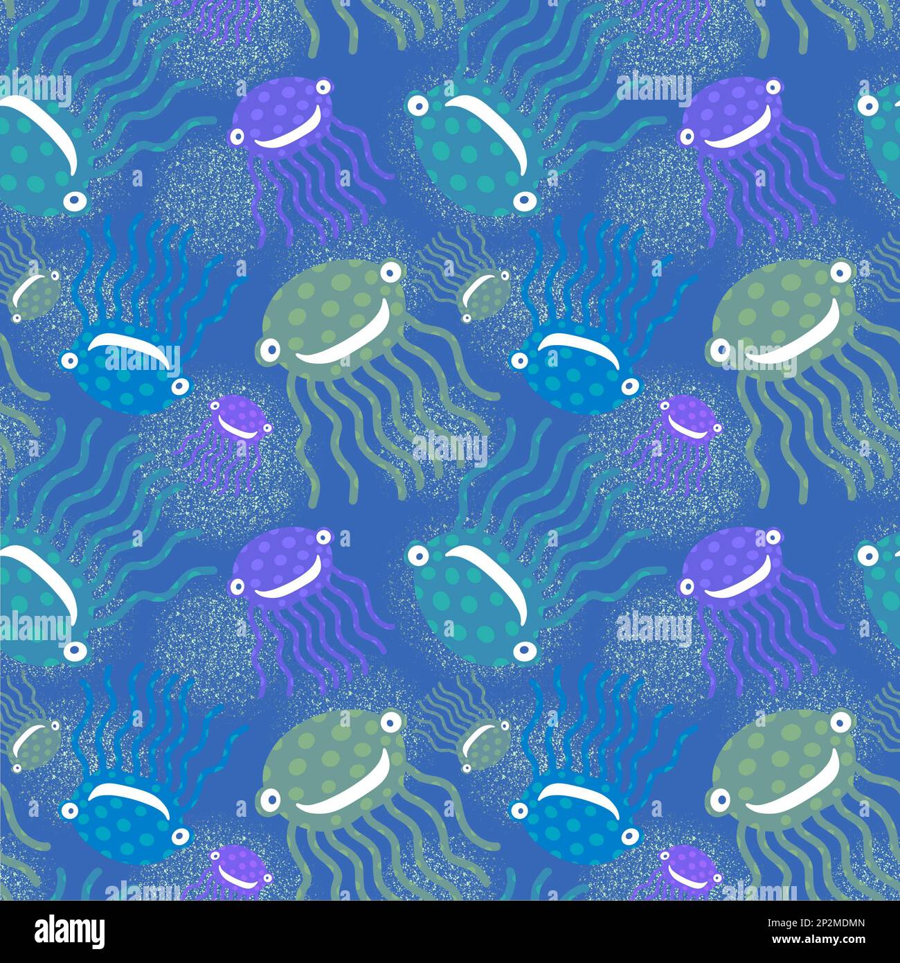 Cartoon ocean animals seamless octopus pattern for wrapping paper and ...