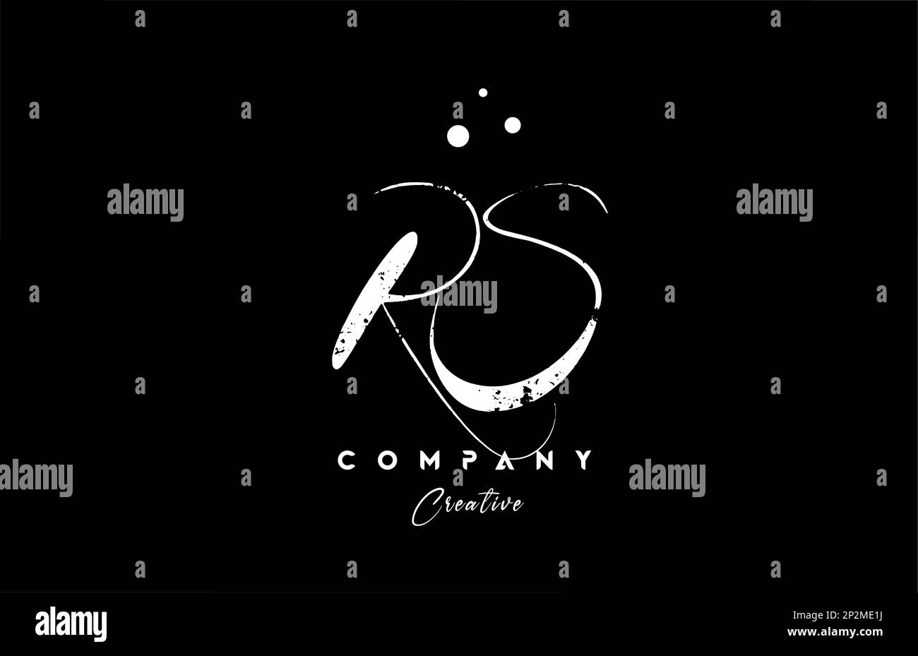 vintage RS alphabet letter logo icon combination design with dots ...