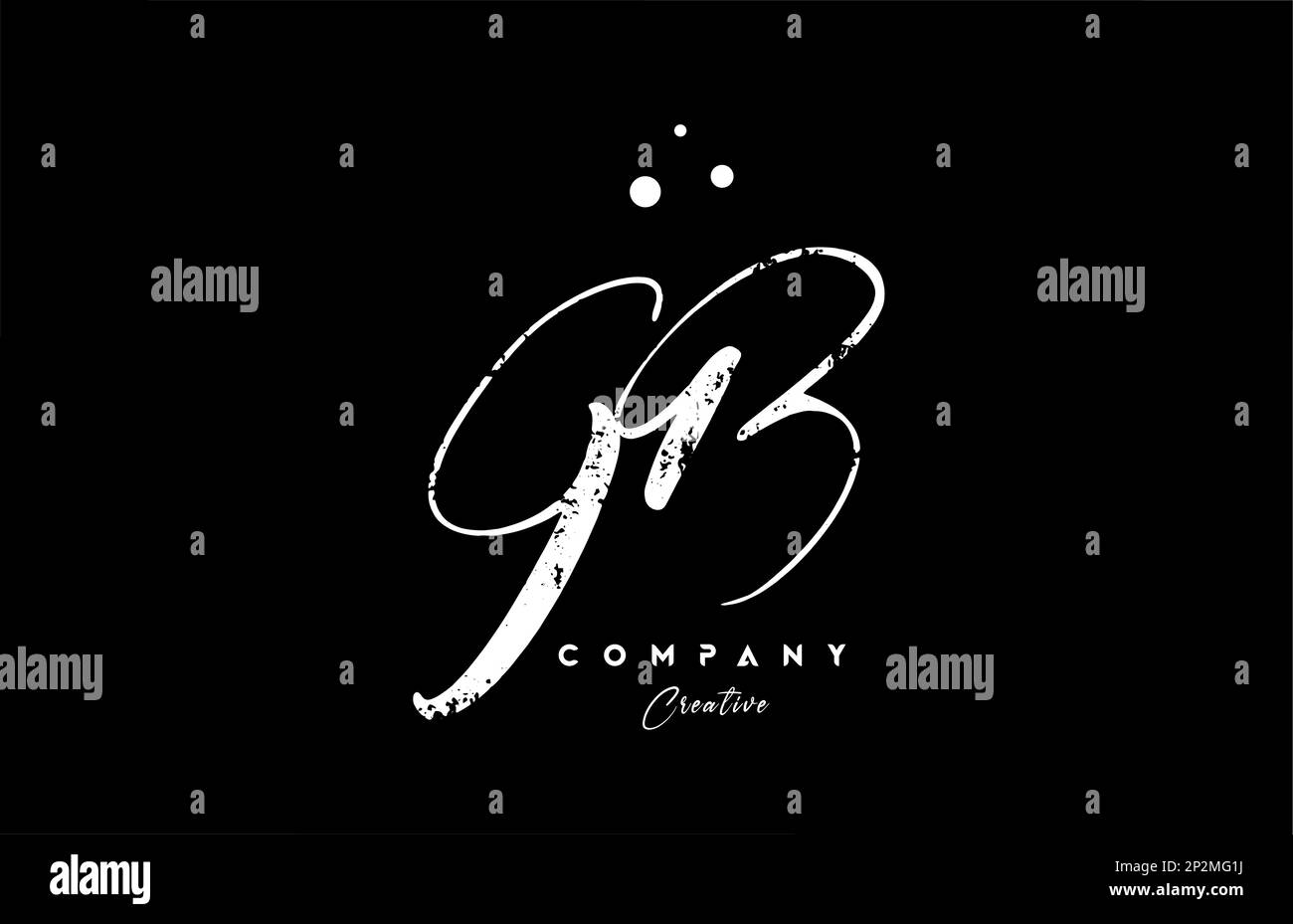 vintage GB alphabet letter logo icon combination design with dots ...