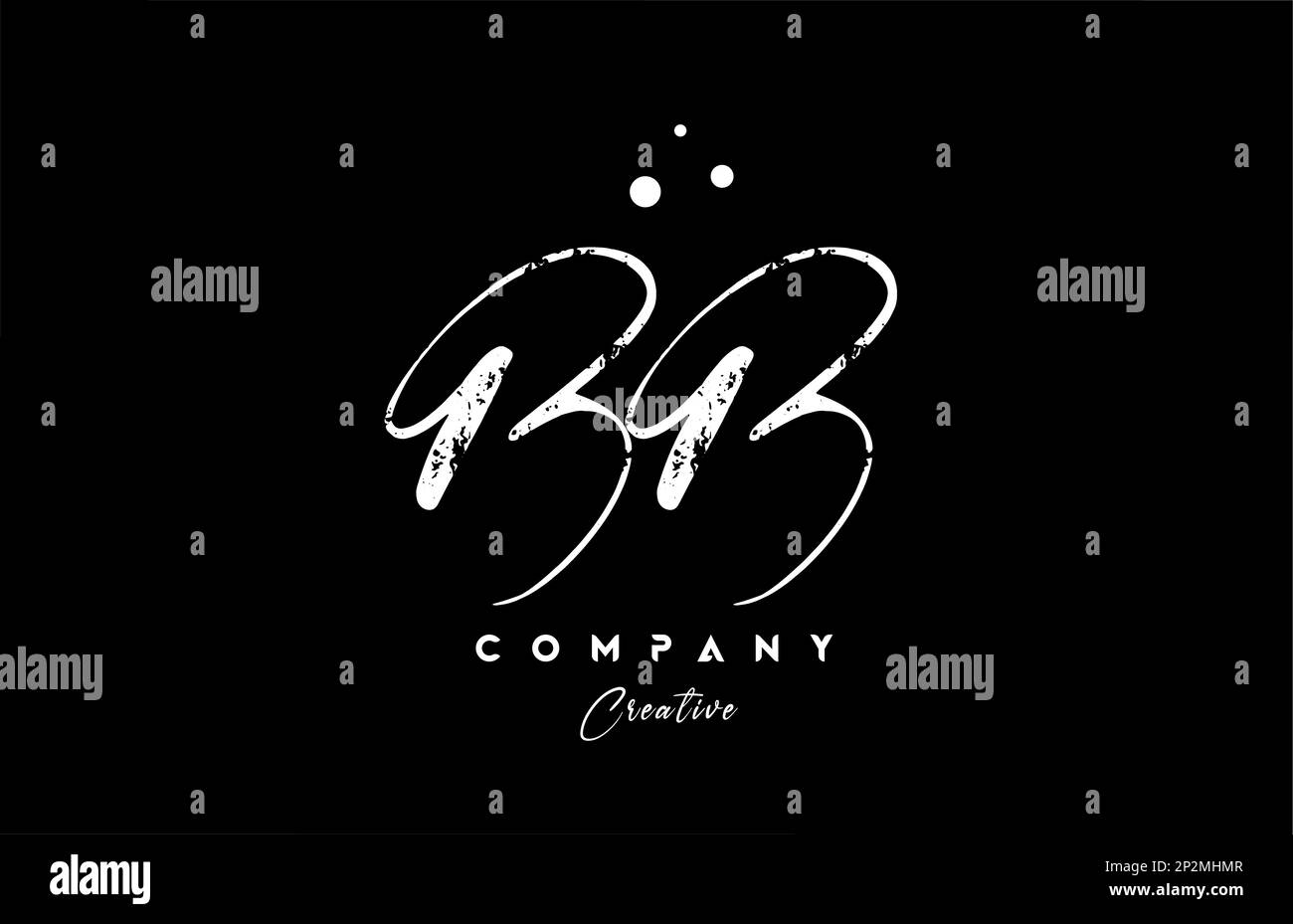 vintage BB alphabet letter logo icon combination design with dots ...