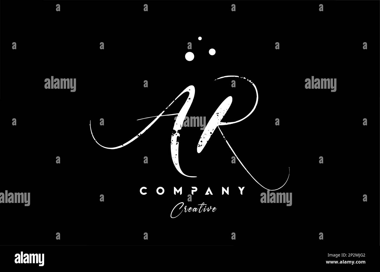 vintage AR alphabet letter logo icon combination design with dots ...